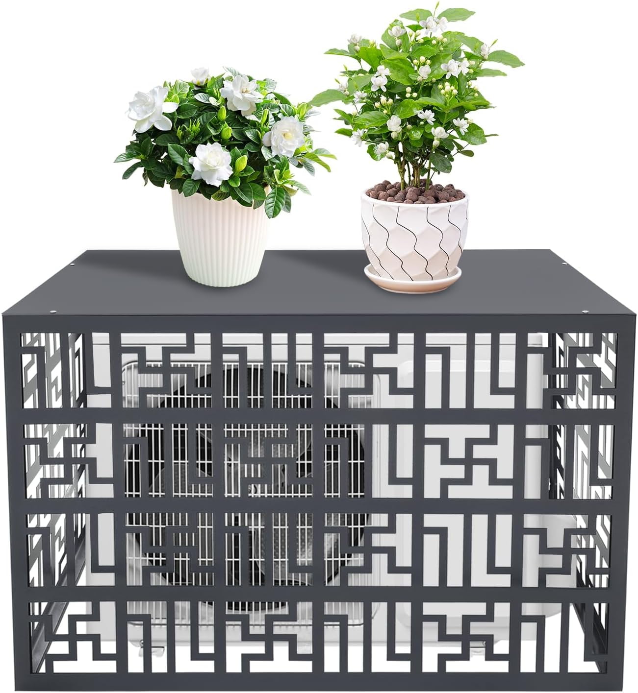 Air Conditioner Fence Screen, Skeletonized Pattern Privacy Fence Panel ...