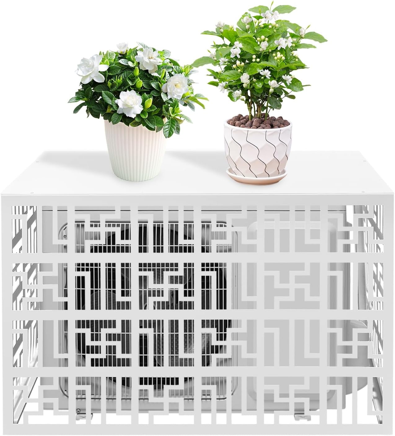 Air Conditioner Fence Screen, Skeletonized Pattern Privacy Fence Panel ...