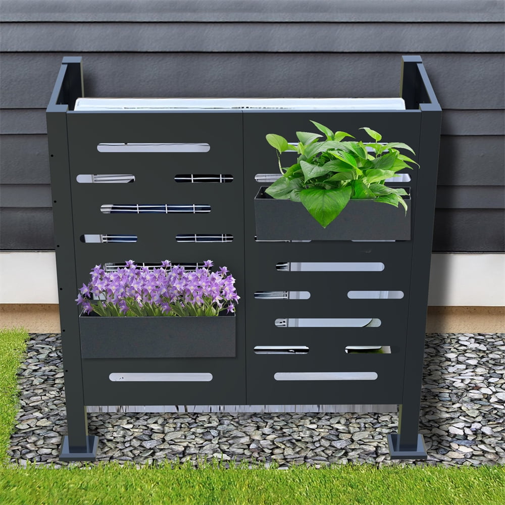 Air Conditioner Fence for Outdoor Units, 48" x 22" x 48" Metal Privacy ...