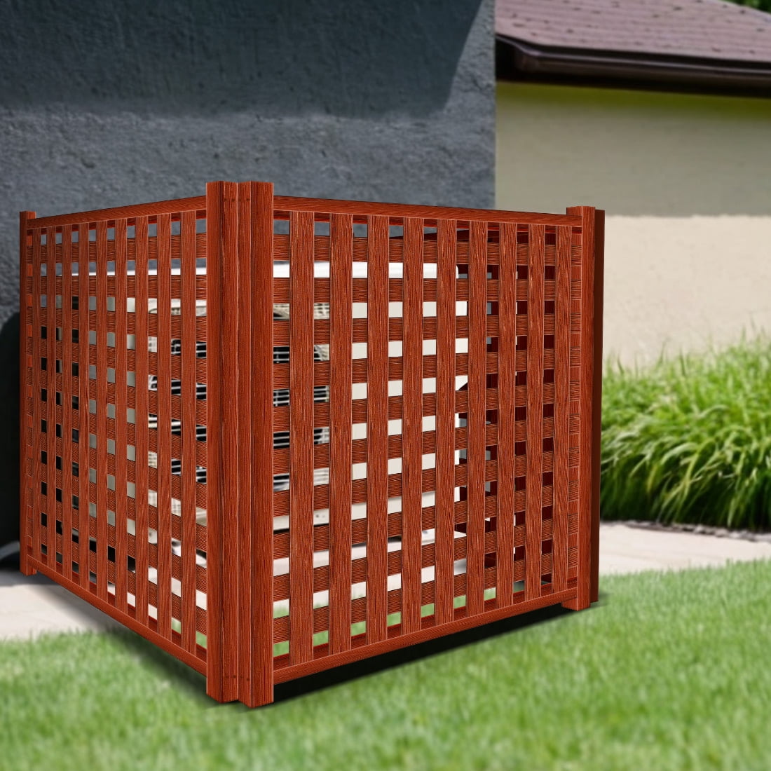 Air Conditioner Fence for Outside, Wood Composter Bin 3 Panels, 33 "L x ...