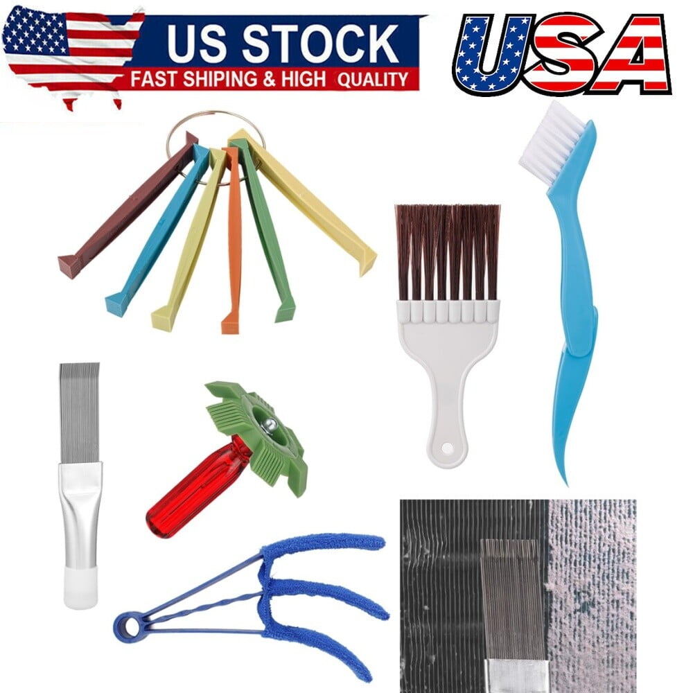 Air Conditioner Fin Combs Kit AC Coil Comb Cleaning Brush Condenser ...