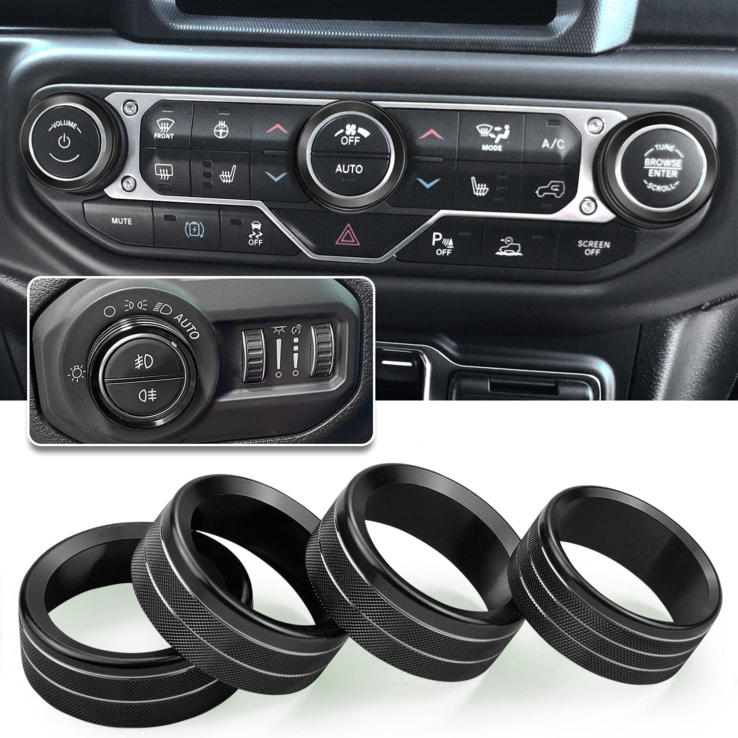Air Conditioner Headlight Switch MMF7 Knob Cover Trim for Jeep Wrangler ...