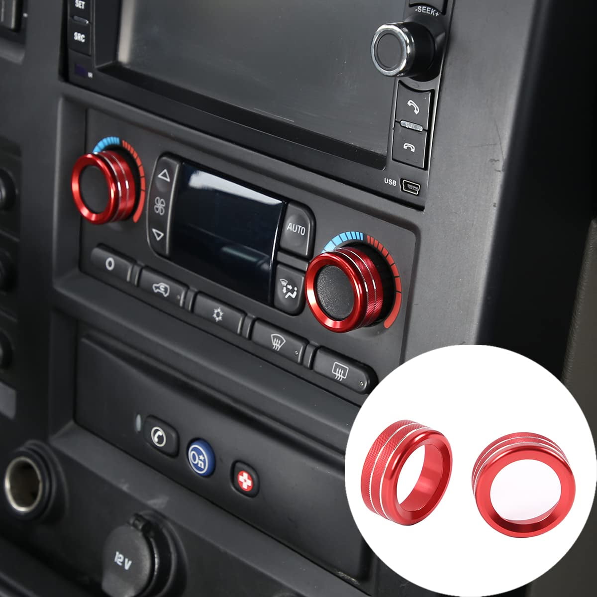 Air Conditioner Knob Button DHF10 Cover, Center Console Aluminum Air ...