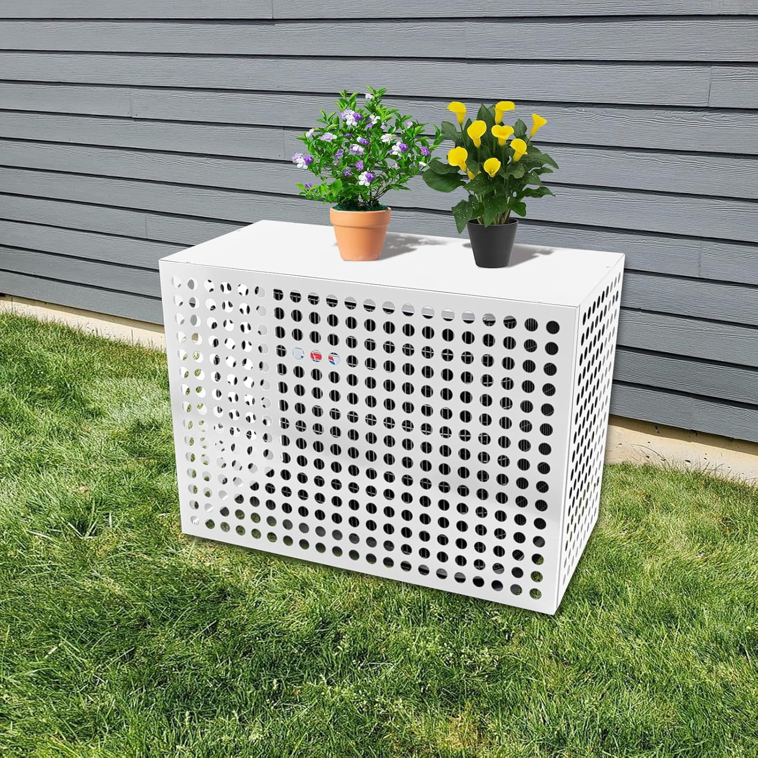 Air Conditioner Screen Fence, Aluminum Alloy AC Privacy Fence Screen ...