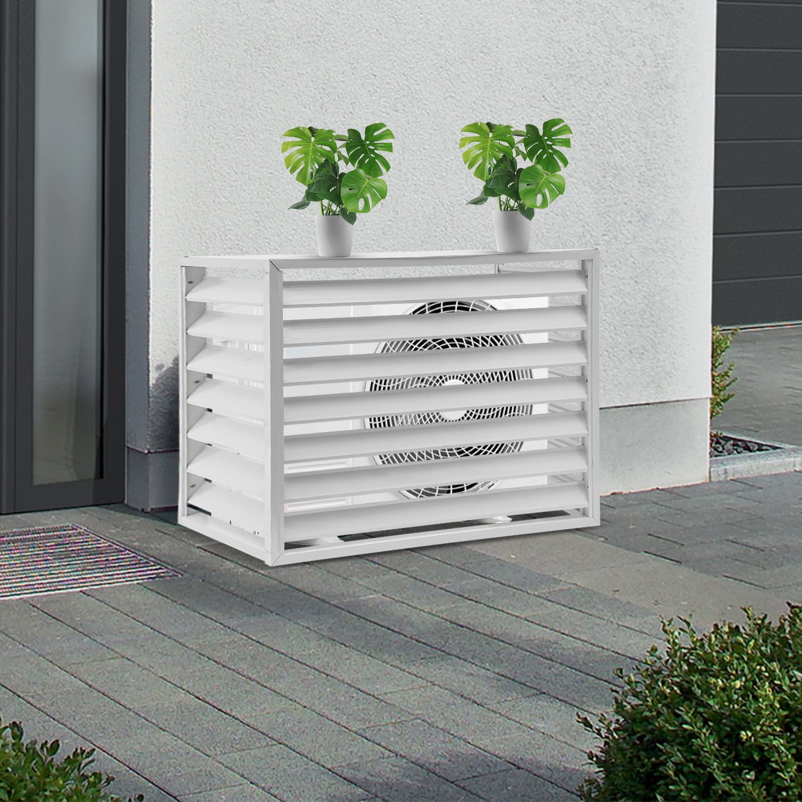 Air Conditioner Screen White Aluminum Alloy Air Conditioner Fence ...