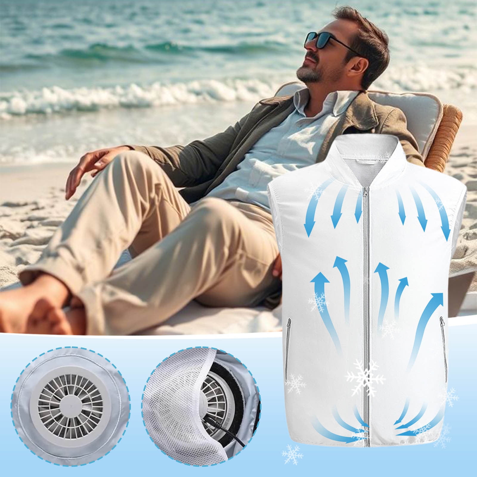 Air Conditioner Waistcoat with Fans, Cooling Vest with Fans Summer ...