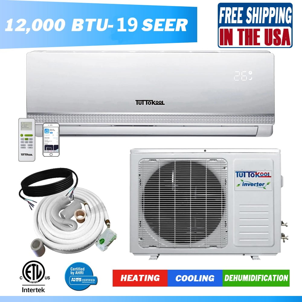 Tuttokool 12000 BTU (19 SEER DOE) Ductless Mini Split Air Conditioner ...