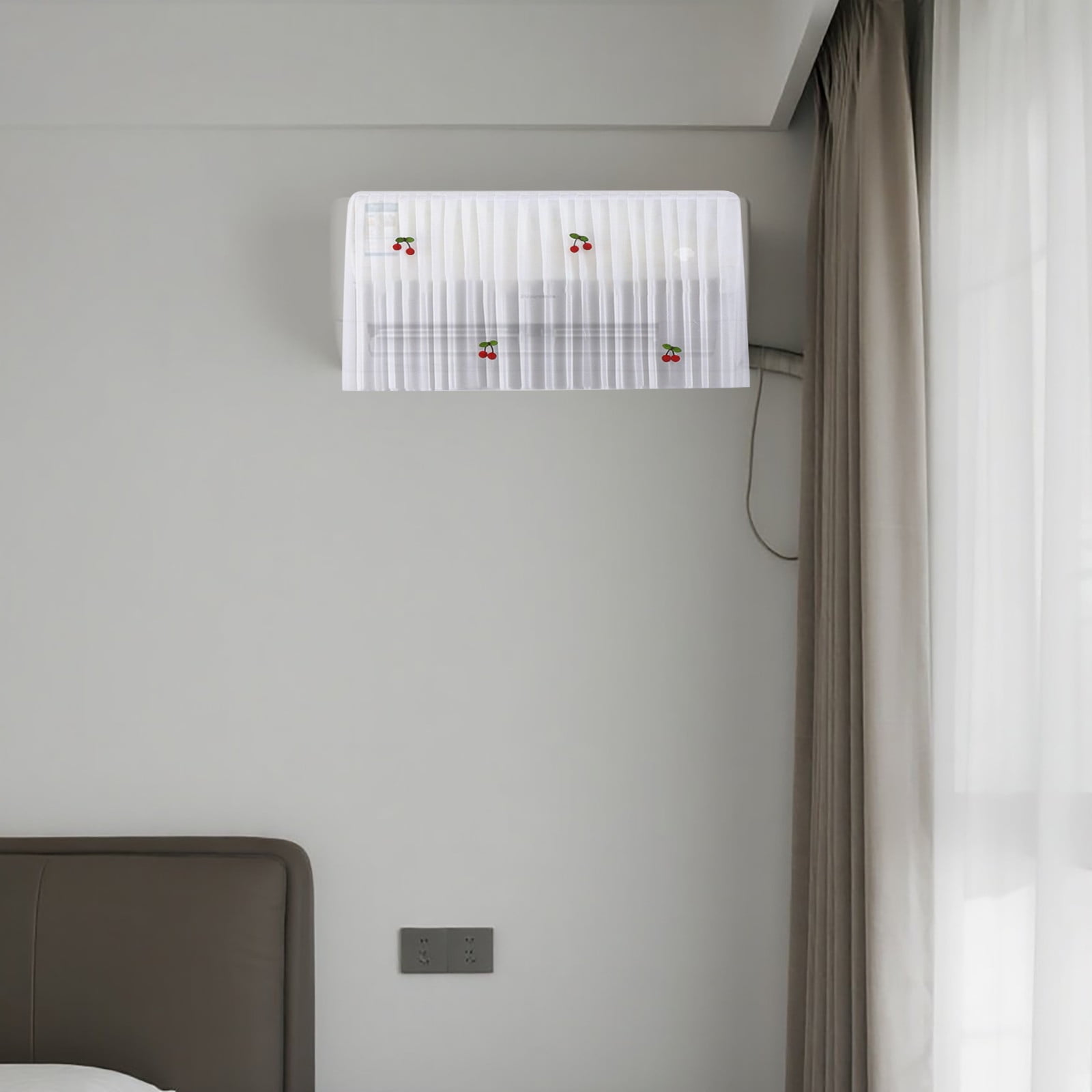 Air Conditioner Wind Deflector Curtain Floral Design Polyester Fabric ...