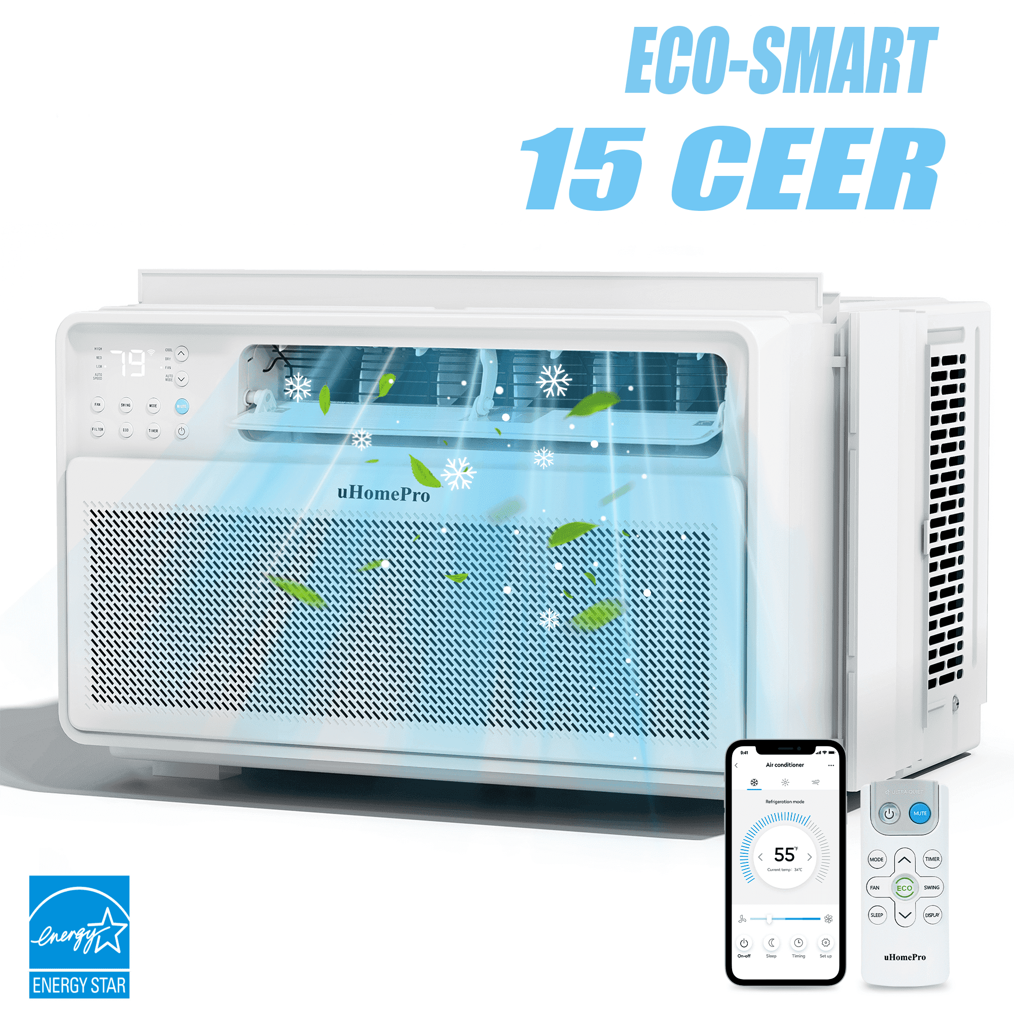 12,000 BTU Portable Window Air Conditioner w/ 4 Modes - Cools up to 550 ...