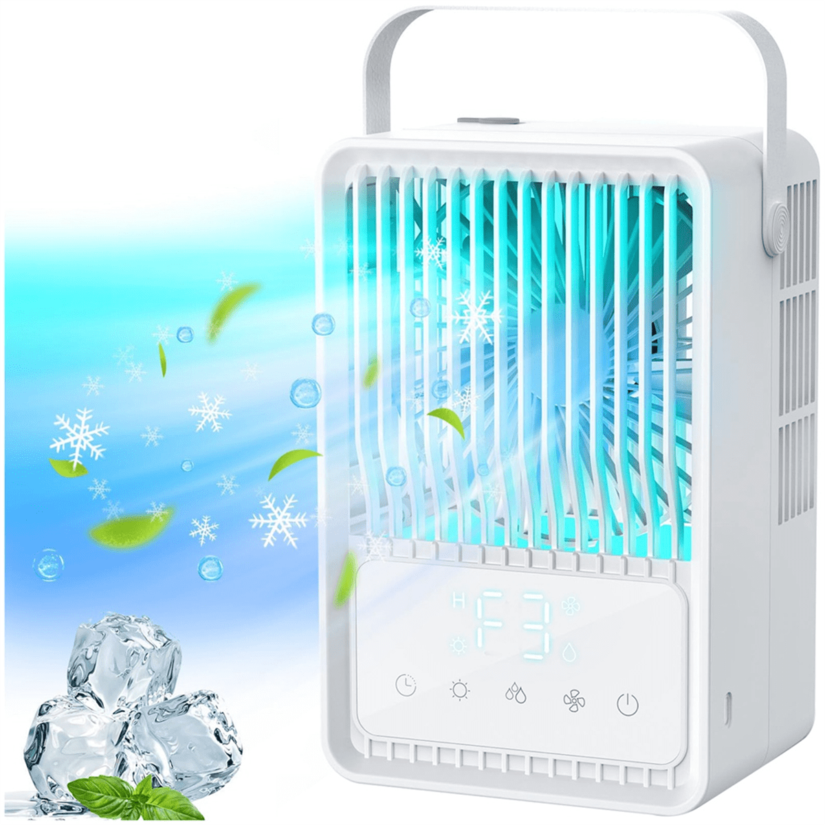 Air Conditioners Evaporative Air Cooler with 3 Wind Speeds 7 Colors ...