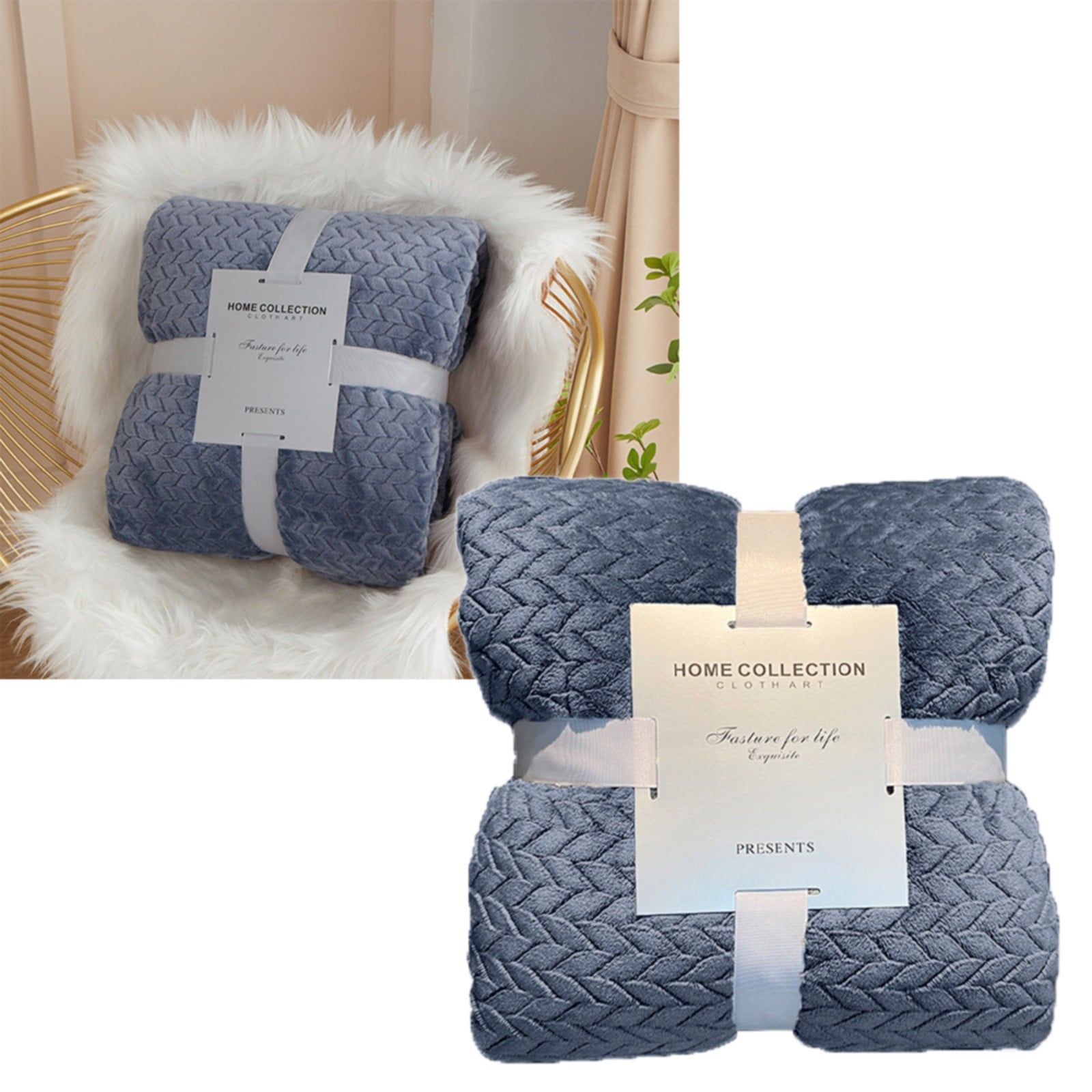 Air Conditioning Blanket Coralline Rug with Wheat Grain Blanket Thick ...