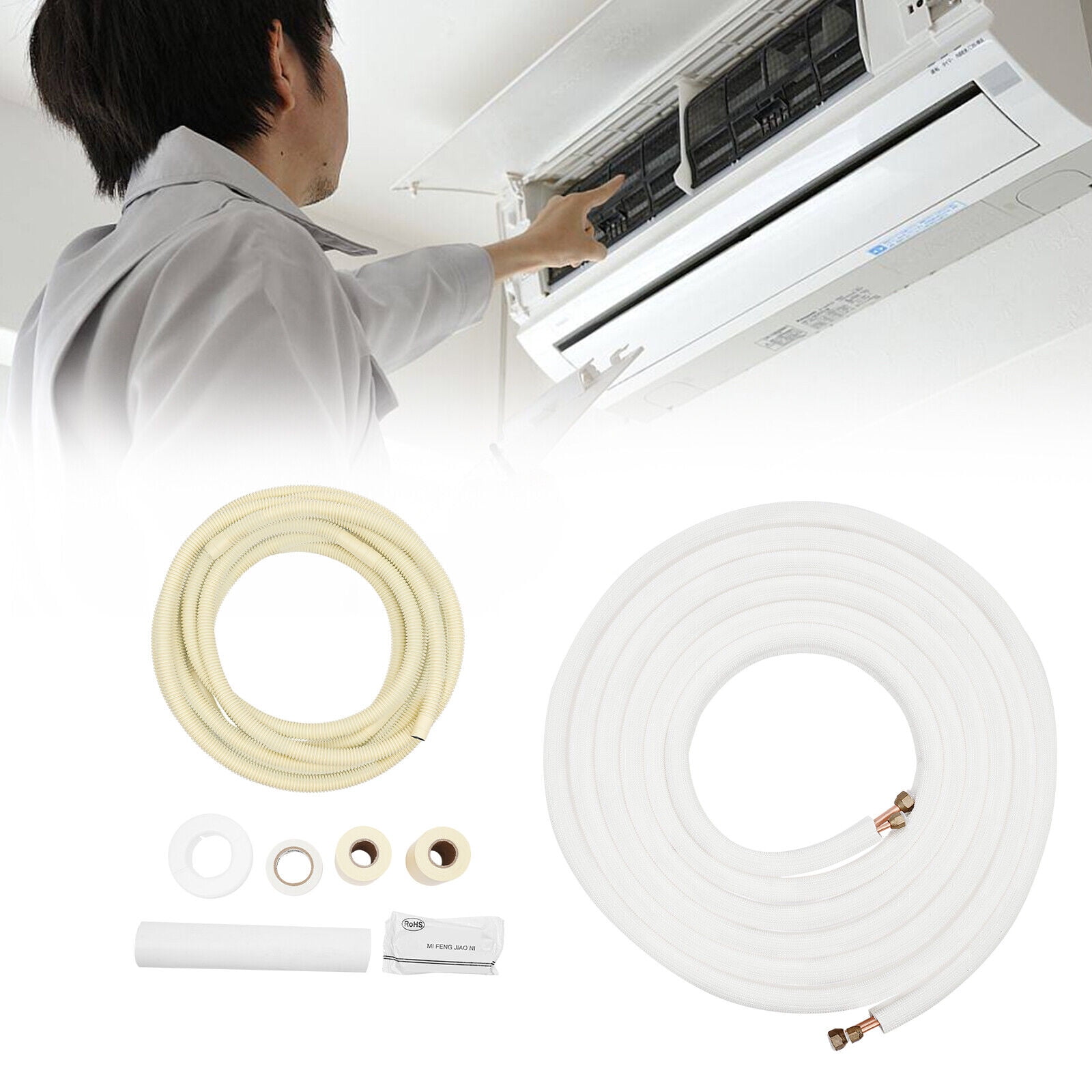 Air Conditioning Copper Tubing Pipe Extension 25ft Insulated Split Line ...