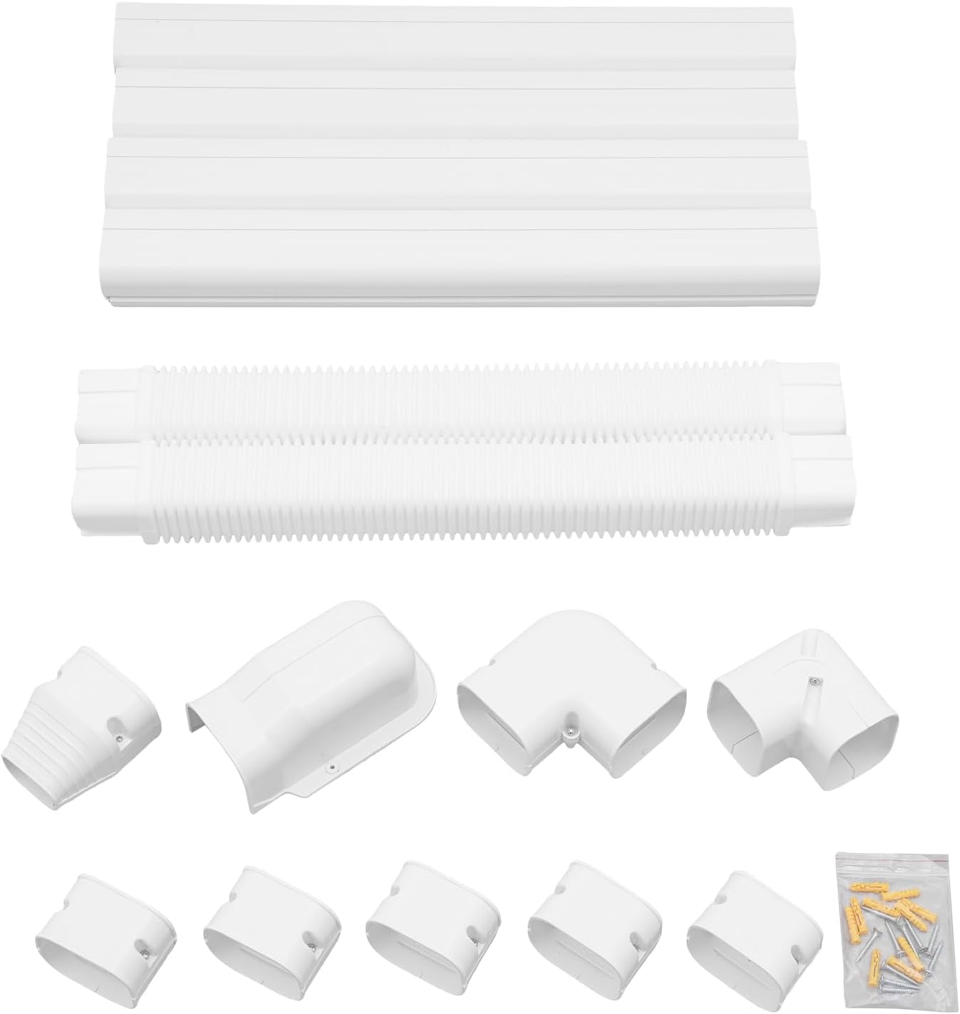 Air Conditioning Decorative Pipe Trough, 3" 17Ft PVC Decorative Line ...