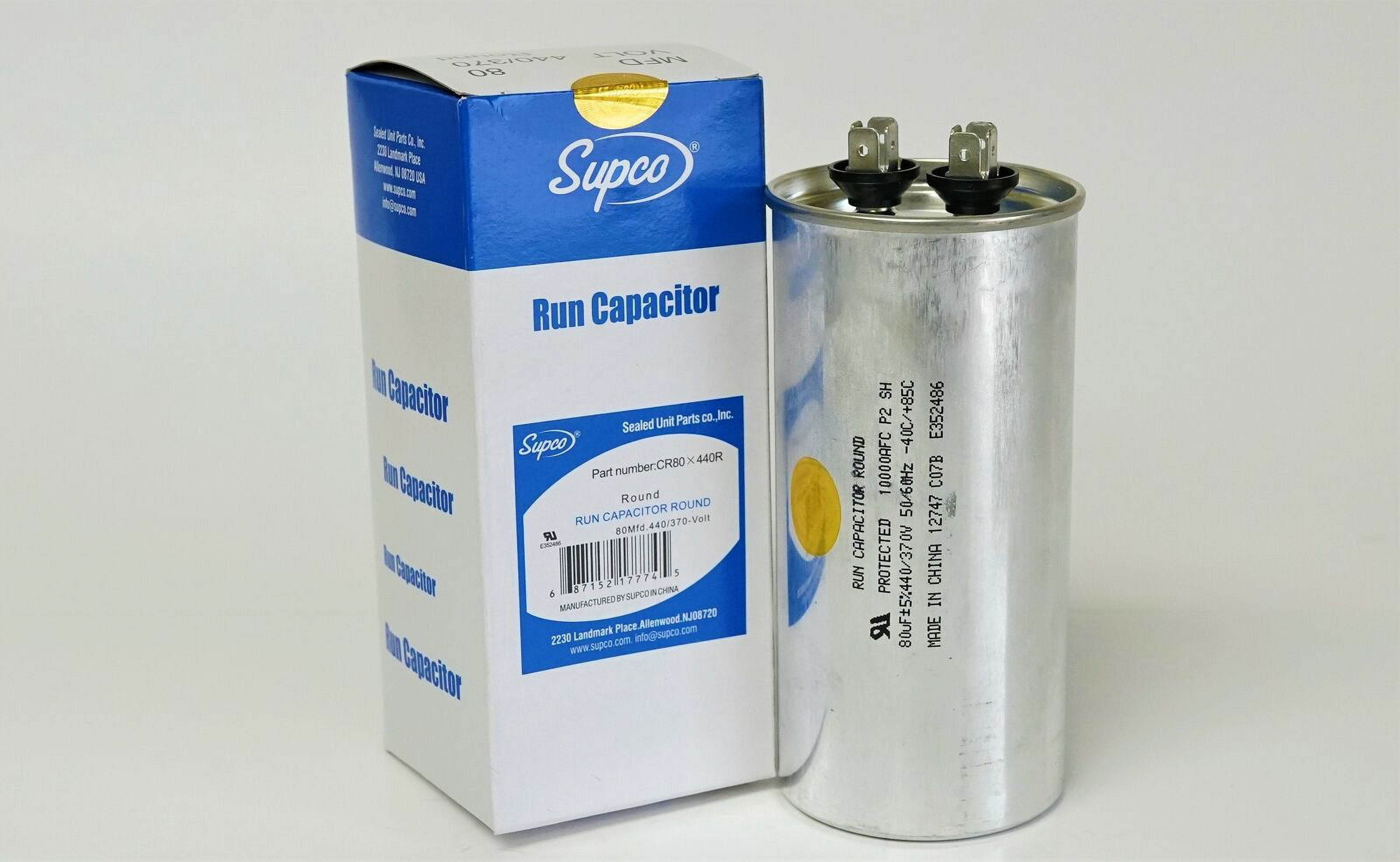 Air Conditioning HVAC Round Fan Motor Run Capacitor 80 MFD 440 Volts ...