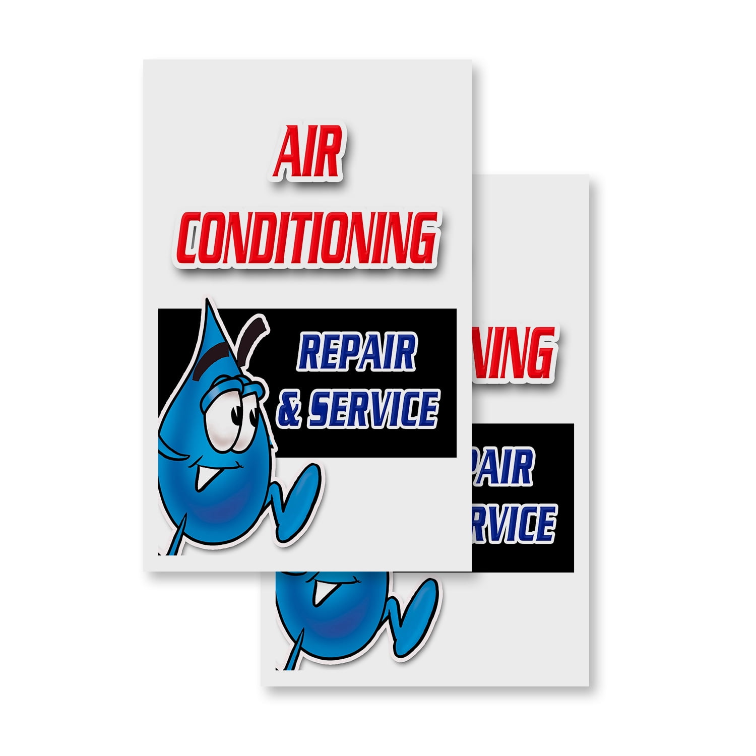 Air Conditioning Repair & Service (2-PACK) 24" x 36" Vinyl Decals ...