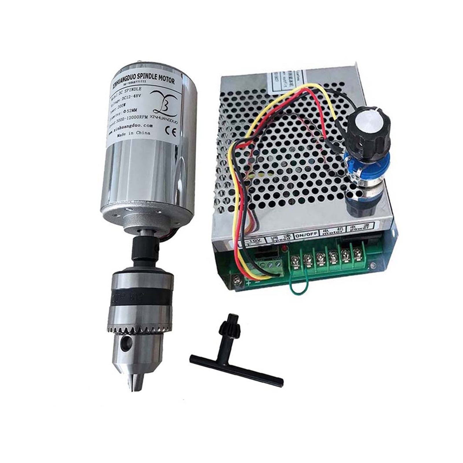 Air Cooled 0.2kw CNC spindleMotor Drill Spindle Heads Kit Chuck 200W ...