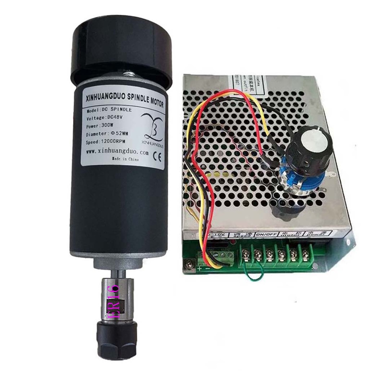 Air Cooled 0.3kw CNC Spindle Motor Kit ER16 Chuck 300W Spindle Motor ...