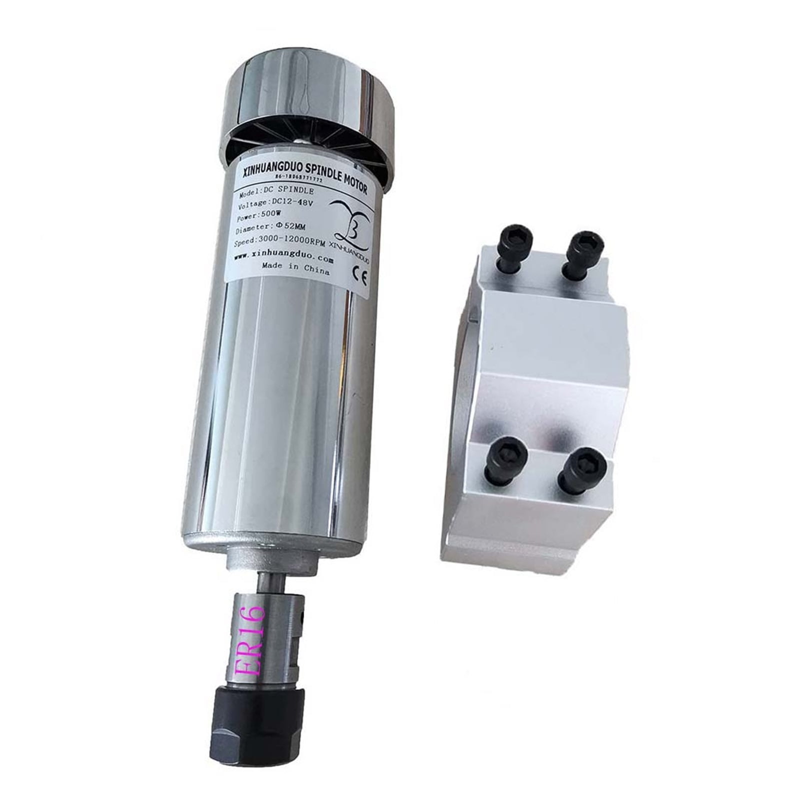 Air Cooled DC 48V 0.5kw CNC SpindleMotor Kit ER16 Chuck 500W Spindle ...