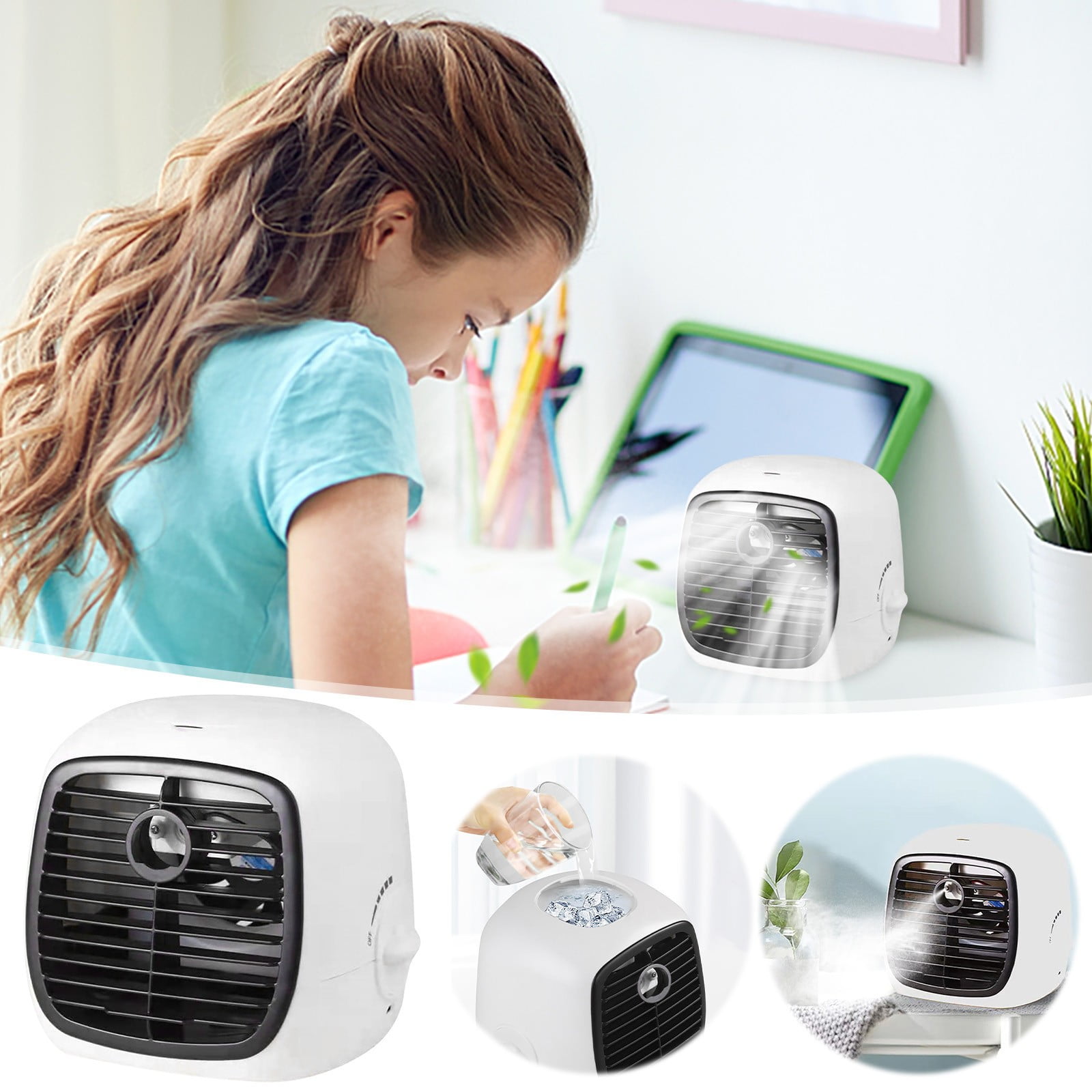 Air Cooler Cooler Mini Fan Portable Conditioner Office Small Desktop ...