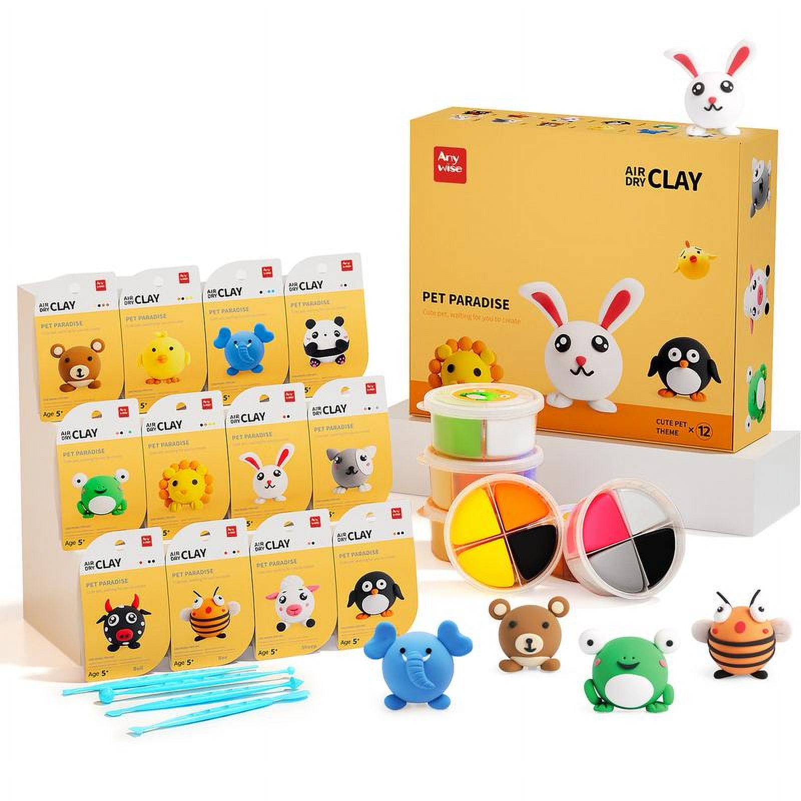 Air DIY Clay, Air Dry Clay 12 Boxes, Soft & Ultra Light, Safe & Non ...