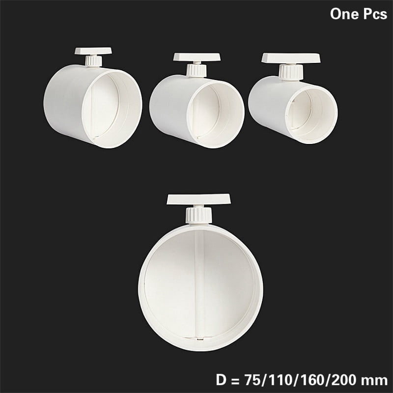 Air Damper HVAC Valve Circle Duct Inline Valve ABS Plastic 75 110 160 ...