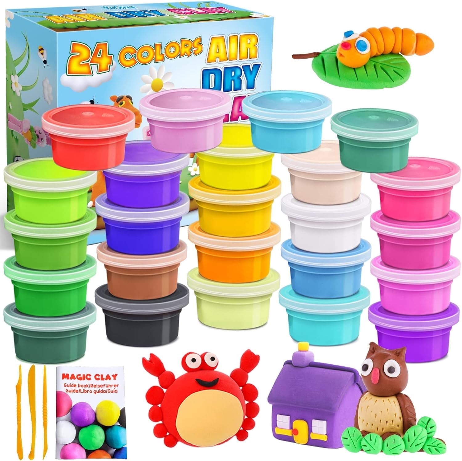 Air Dry Clay, 24 Colors Clay for Kids - Walmart.com