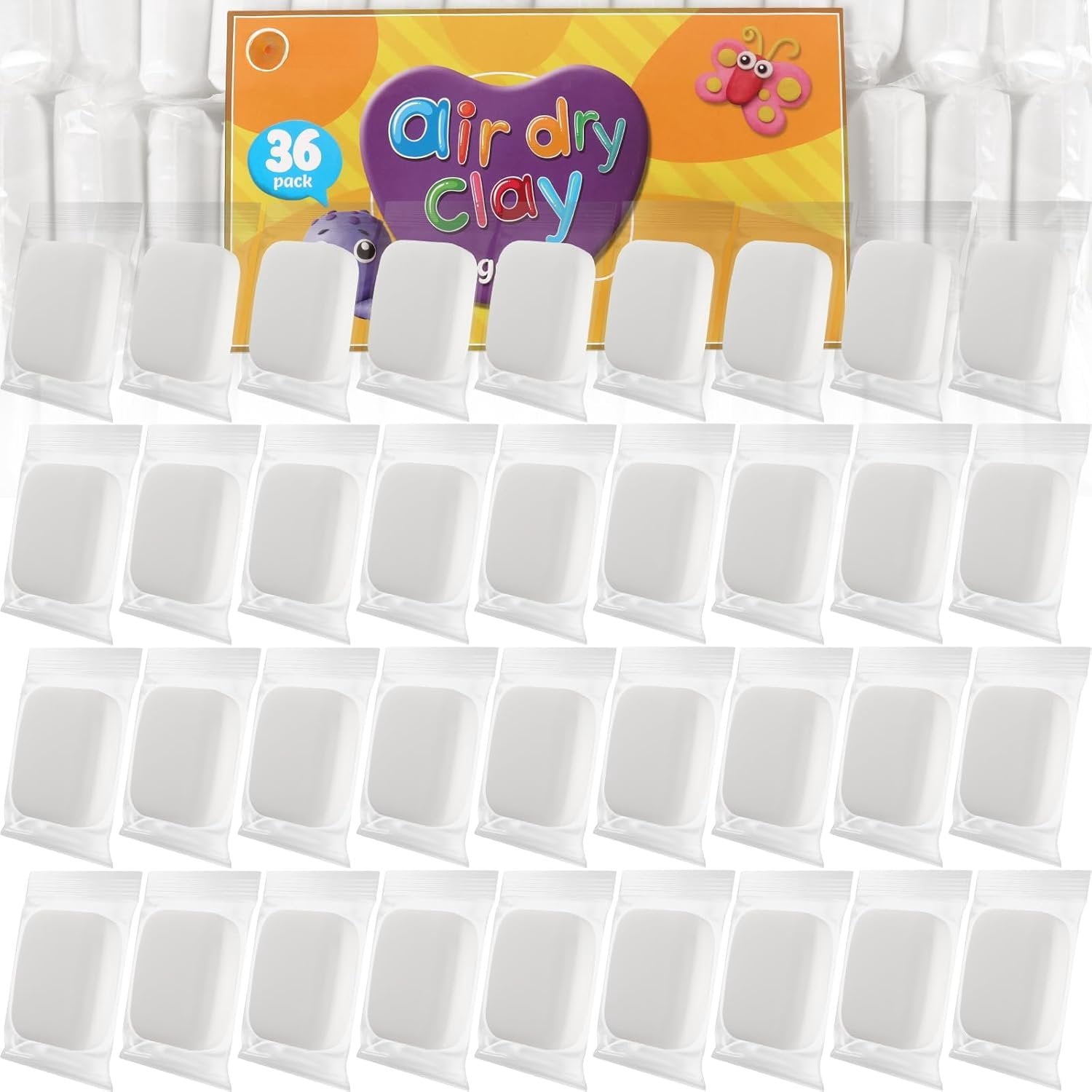 Air Dry Clay (36 ), 360g White Moldable Soft Clay for Gifts Partty and ...
