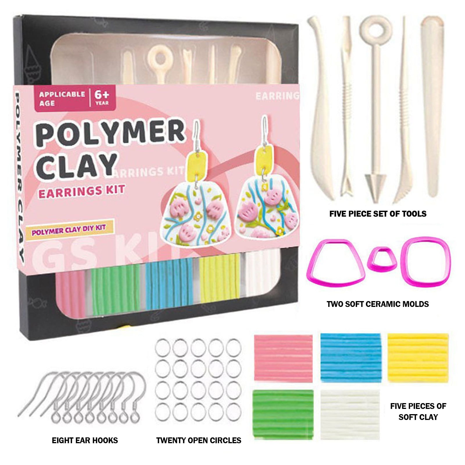 Air Dry Clay - 5 Colors, Soft & Ultra Light, Modeling Clay for Kids ...