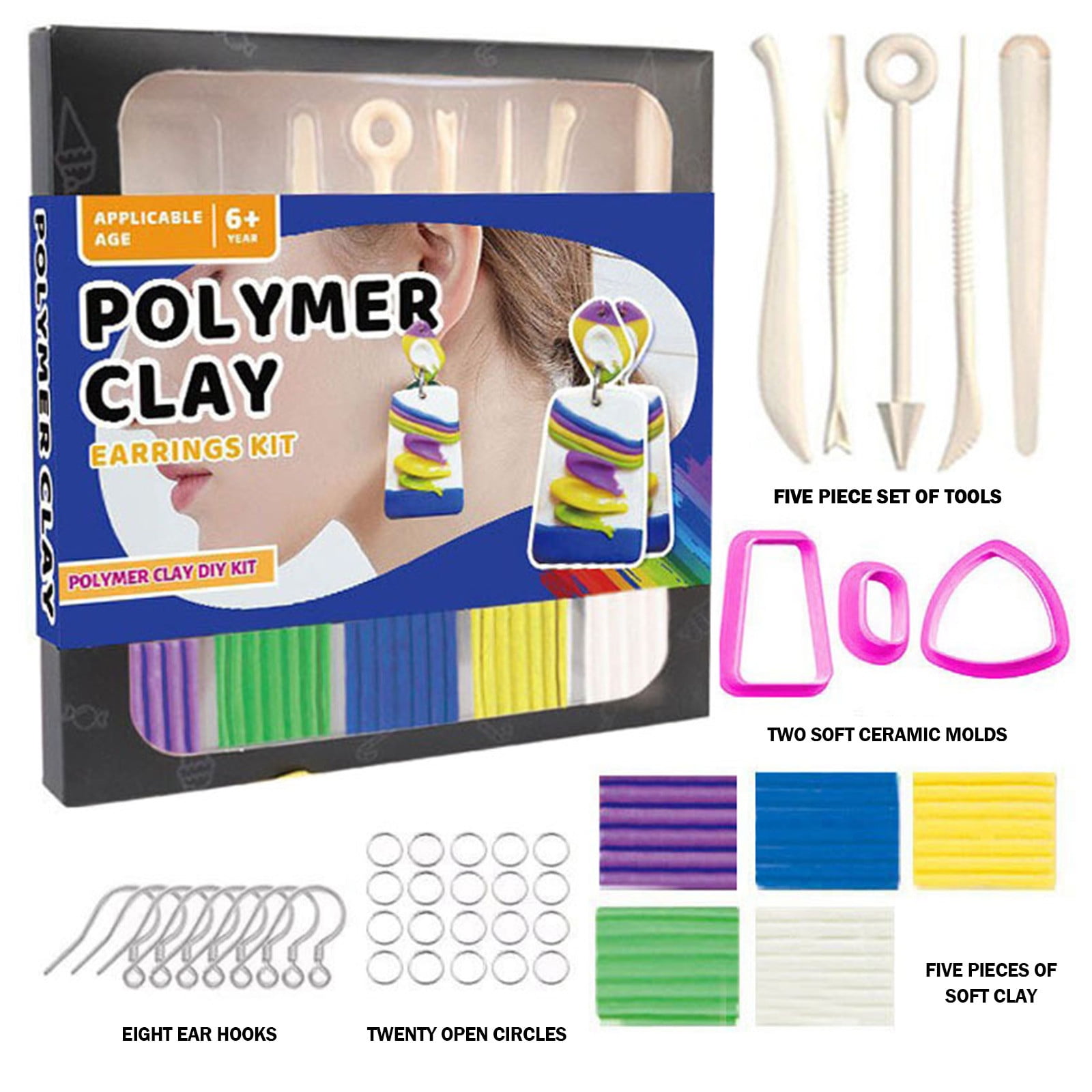 Air Dry Clay - 5 Colors, Soft & Ultra Light, Modeling Clay for Kids ...