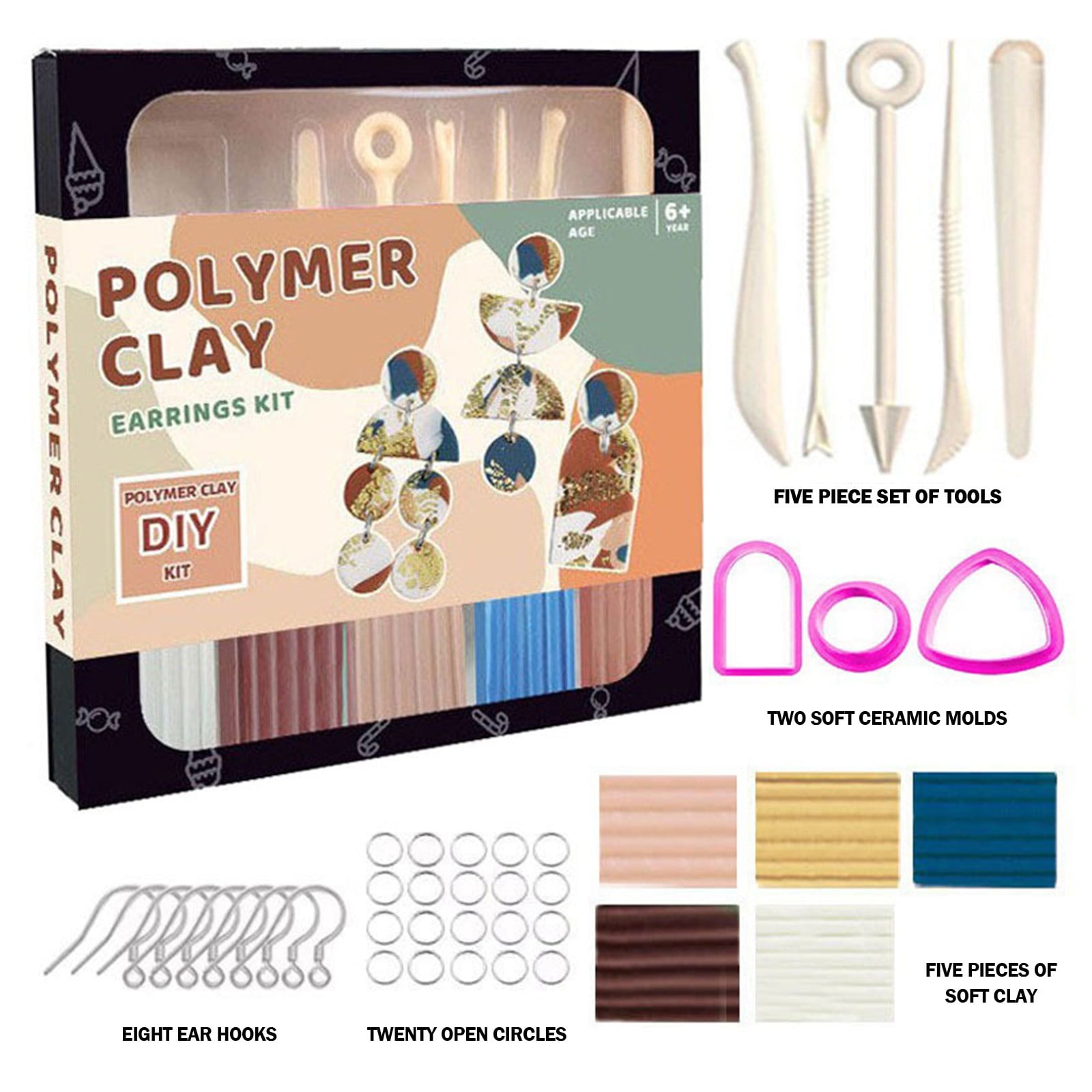 Air Dry Clay - 5 Colors, Soft & Ultra Light, Modeling Clay for Kids ...
