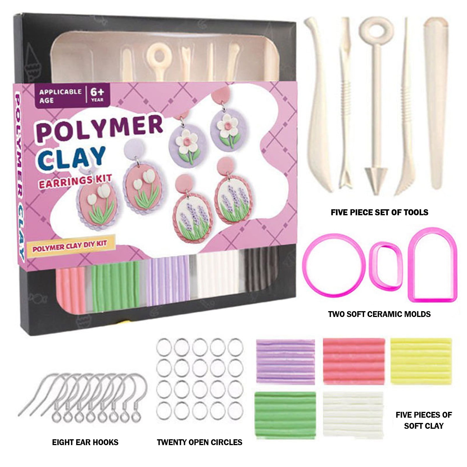 Air Dry Clay - 5 Colors, Soft & Ultra Light, Modeling Clay for Kids ...