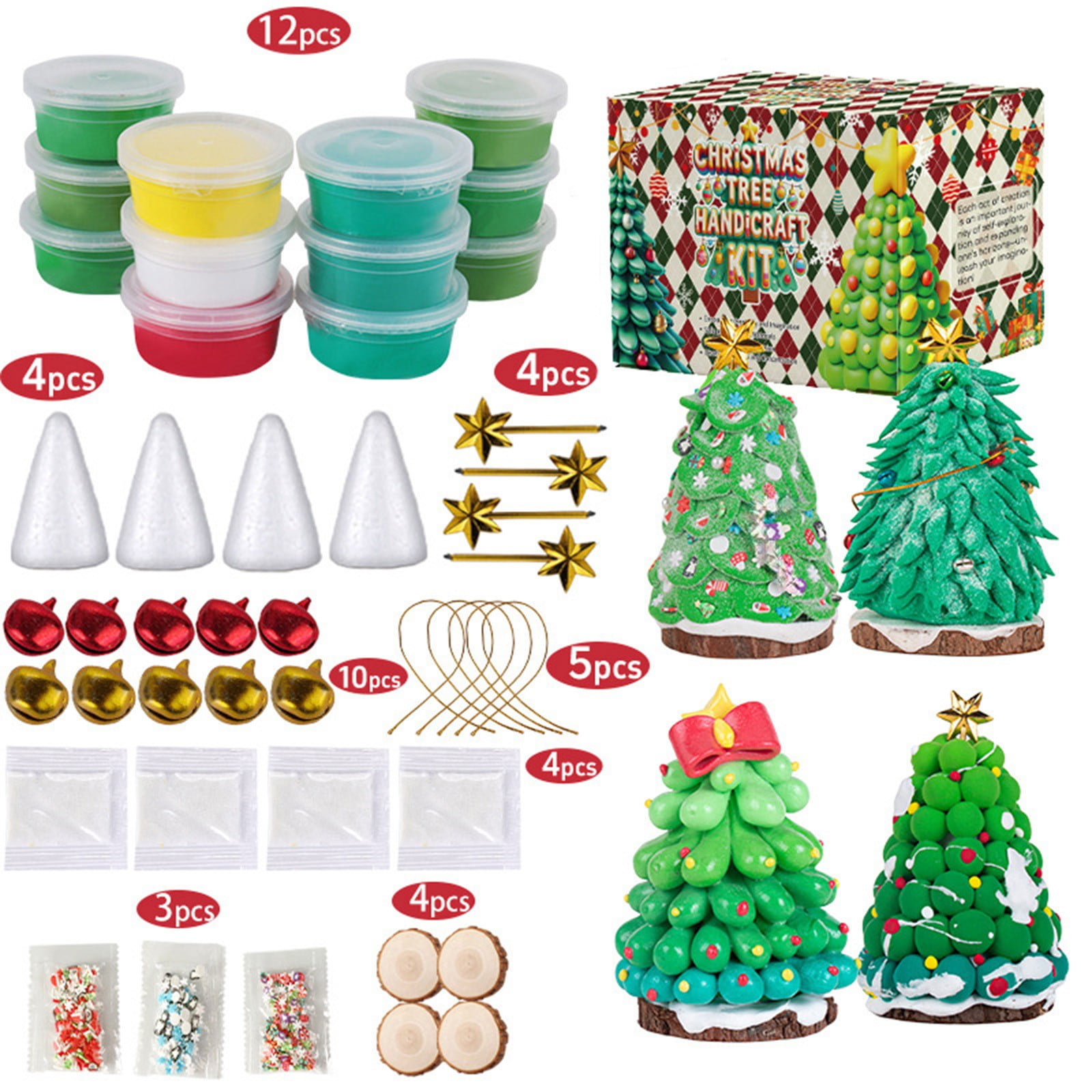 Air-Dry Clay Christmas Tree Craft Kit For Creative Modeling And Holiday ...