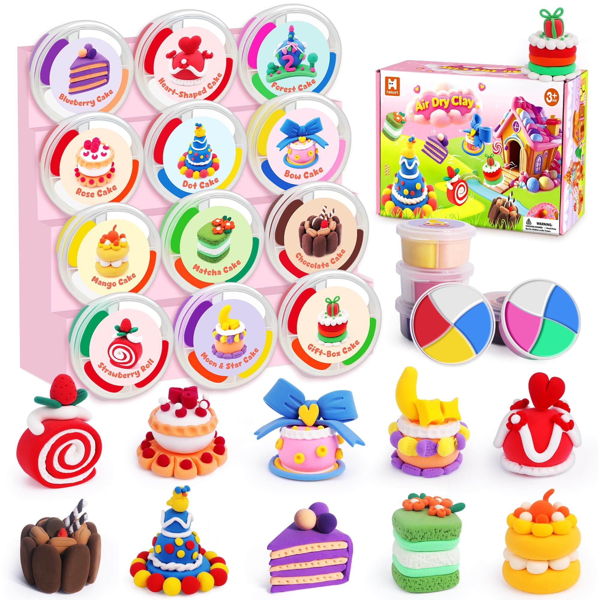 Air Dry Clay for Kids, 12 Boxes Modeling Clay Kit, DIY Molding Clay ...