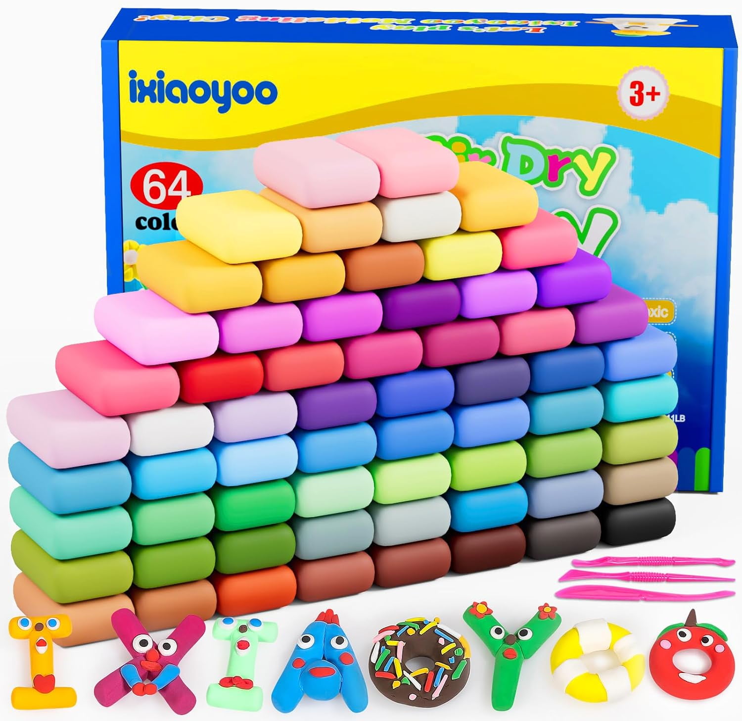 Air Dry Clay, Modelling Clay for Kids, 30 Colors DIY Molding Magic Clay ...