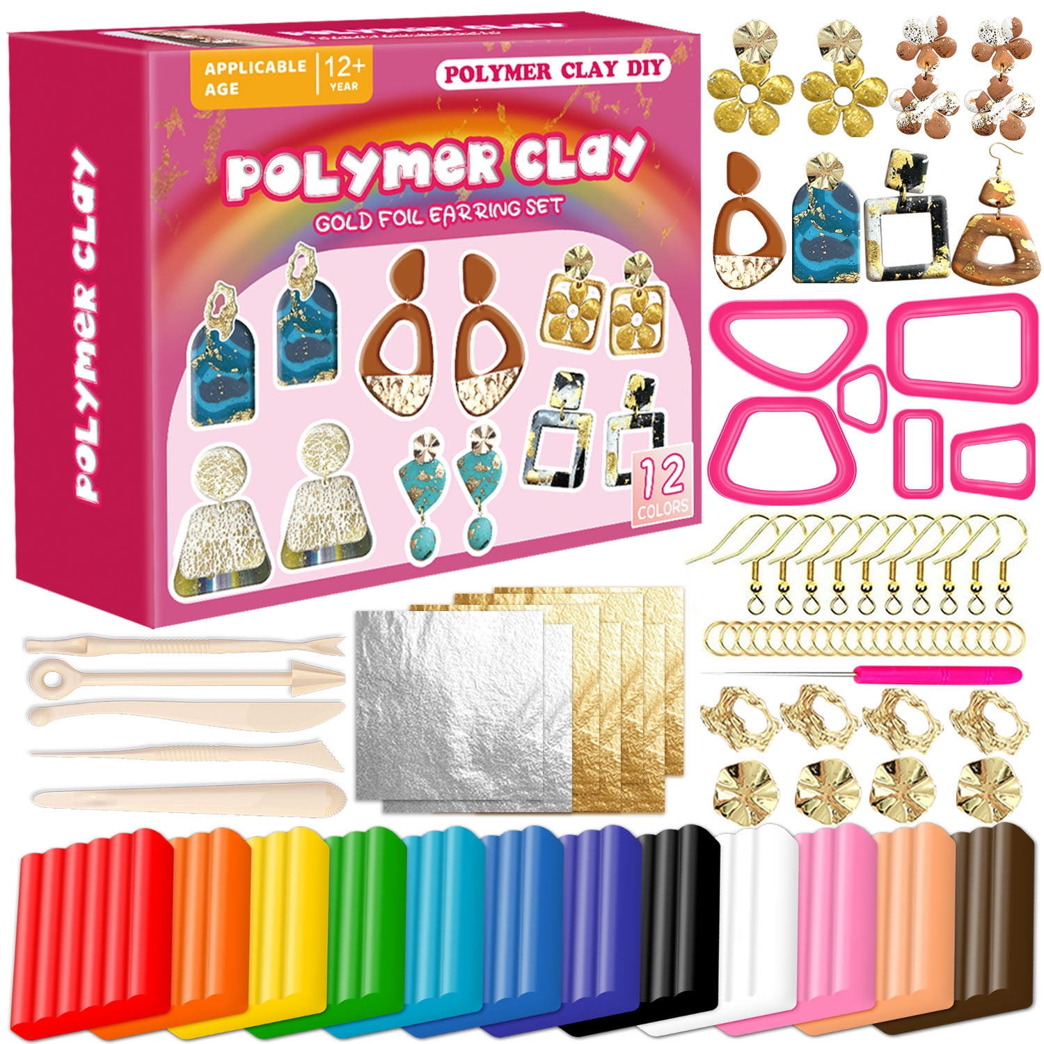 Air Dry Clay,No Baking Dried Earrings Ceramic Tool Set Handmade DIY ...