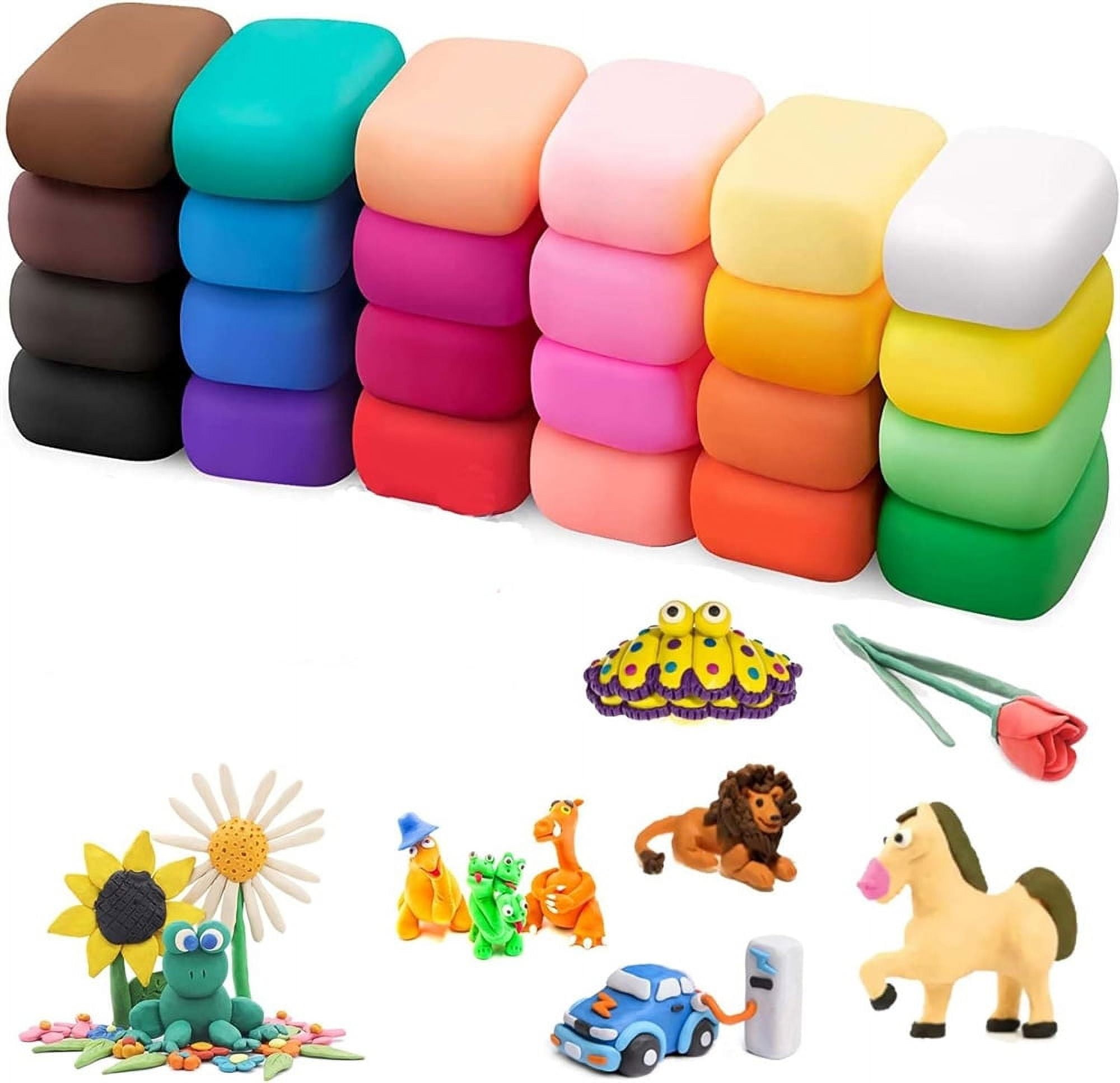 Air Dry Clay Set,Modeling Clay Kit,24 Colors Foam DIY Clay for Kids ...