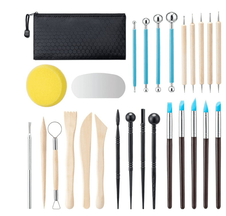 Air Dry Clay Tools Kit, 27 Pcs Pottery Tools with Pouch, Pottery Craft ...