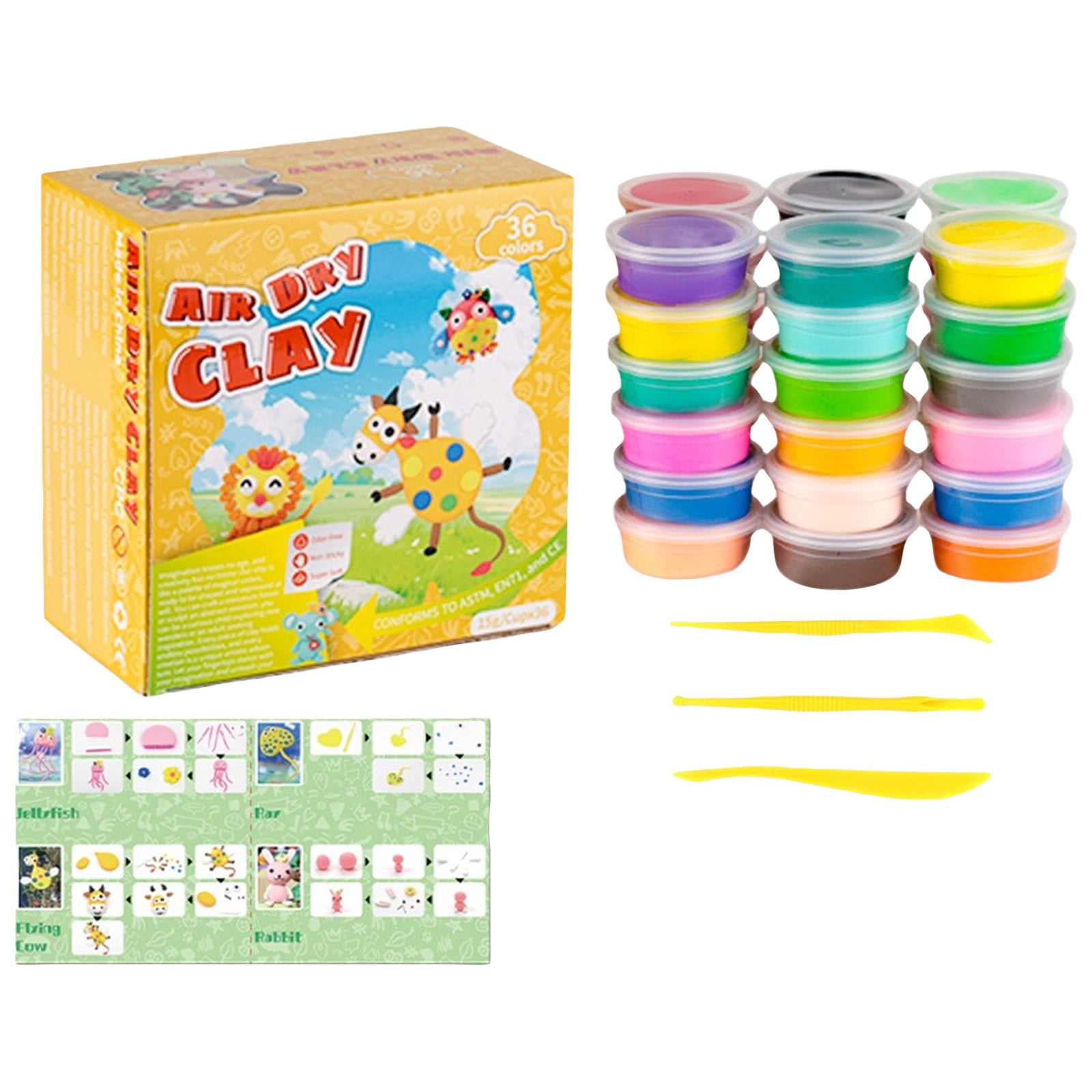 Air Dry Lightweight Modeling Clay Kit for Kids, DIY Creative Art Craft ...