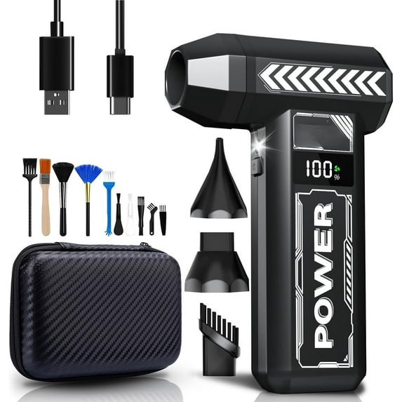Air Duster, 150000RPM Brushless 4-Gear Adjustable Duster with Light,One ...
