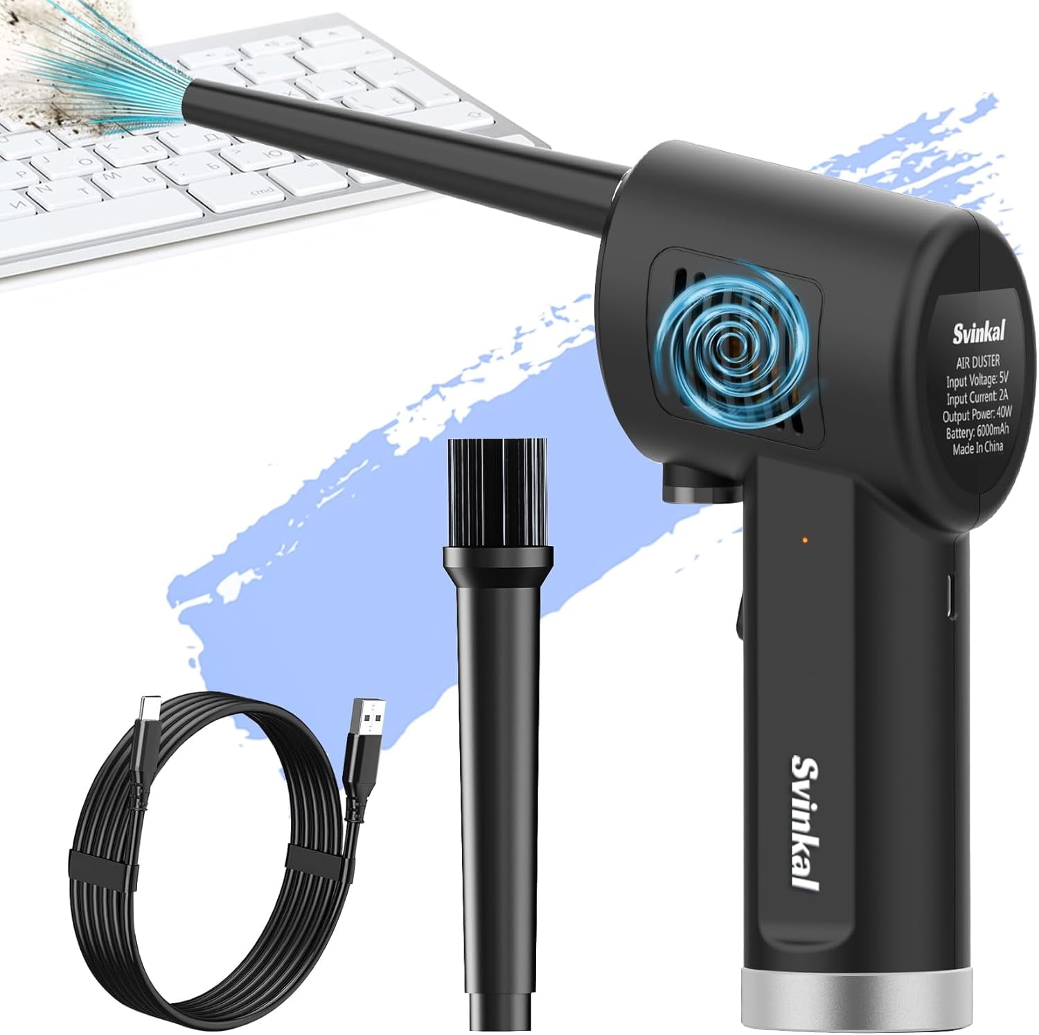 Air Duster, Handheld Cordless Air Duster, Air Blower Rechargeable ...