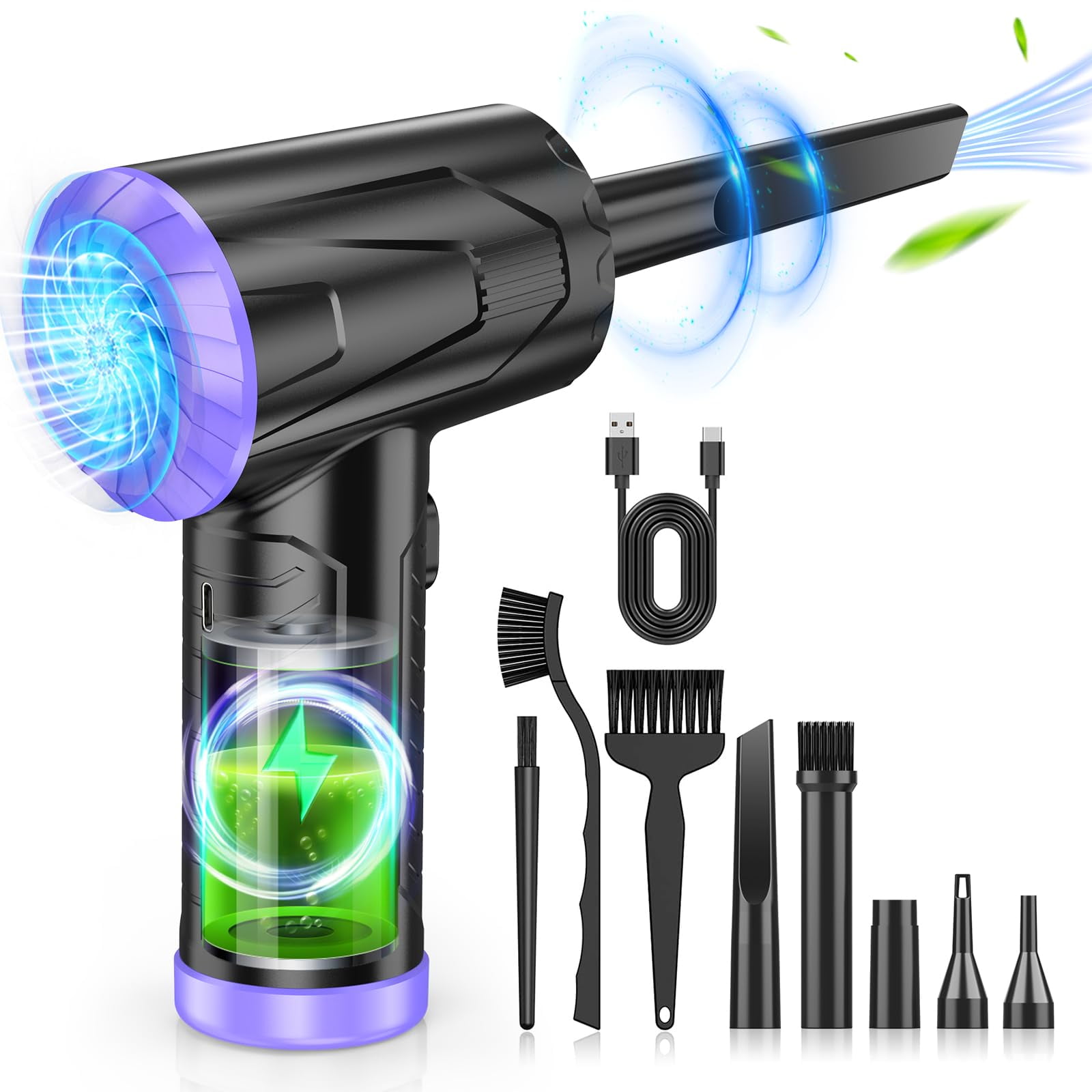 Air Duster Keyboard Cleaner - Cordless Electric Air Duster for Computer ...