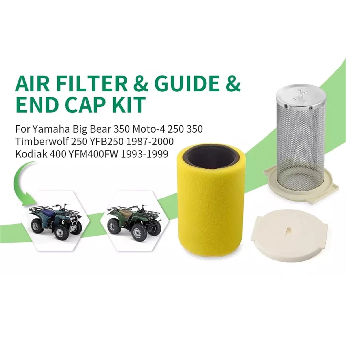 Air Filter Kit Compatible with Yamaha Big Bear 350 Kodiak 400 Moto-4 ...