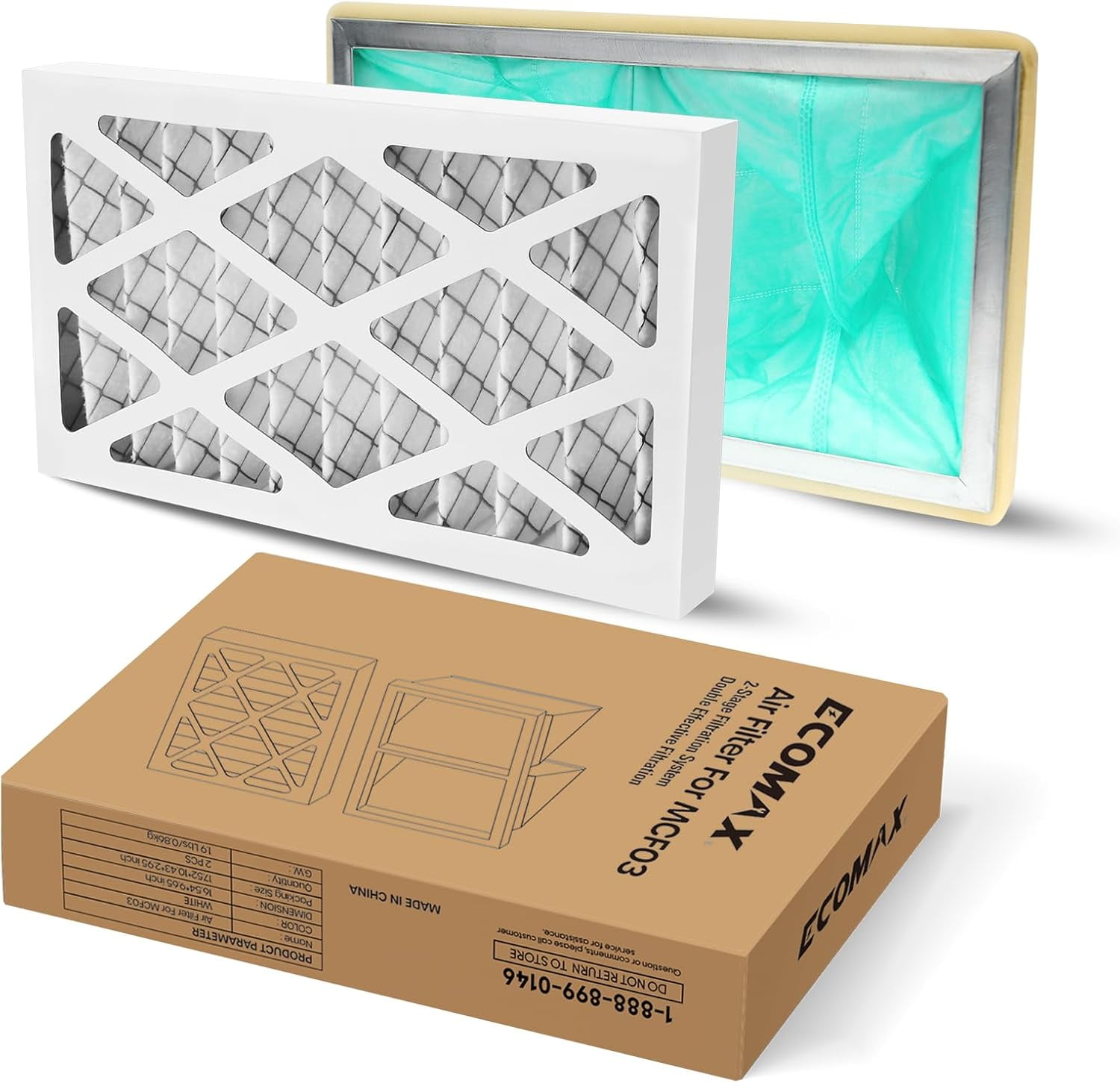 Air Filtration System Replacement Filters Set, 1 Internal Filter and 1 ...