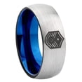 Air Force Chief Master Sergeant 8MM Dome Gray and Blue Tungsten Carbide ...