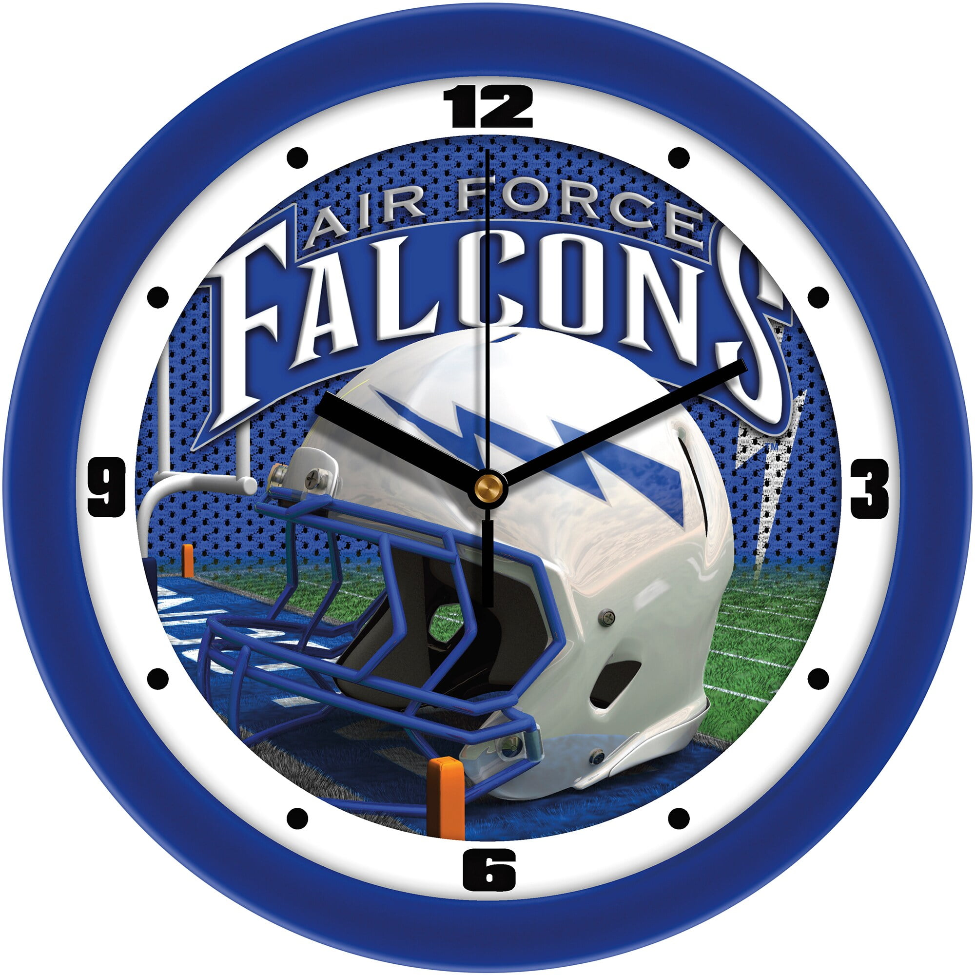 Air Force Falcons 11.5'' Suntime Premium Glass Face Football Helmet Wall Clock - Walmart.com