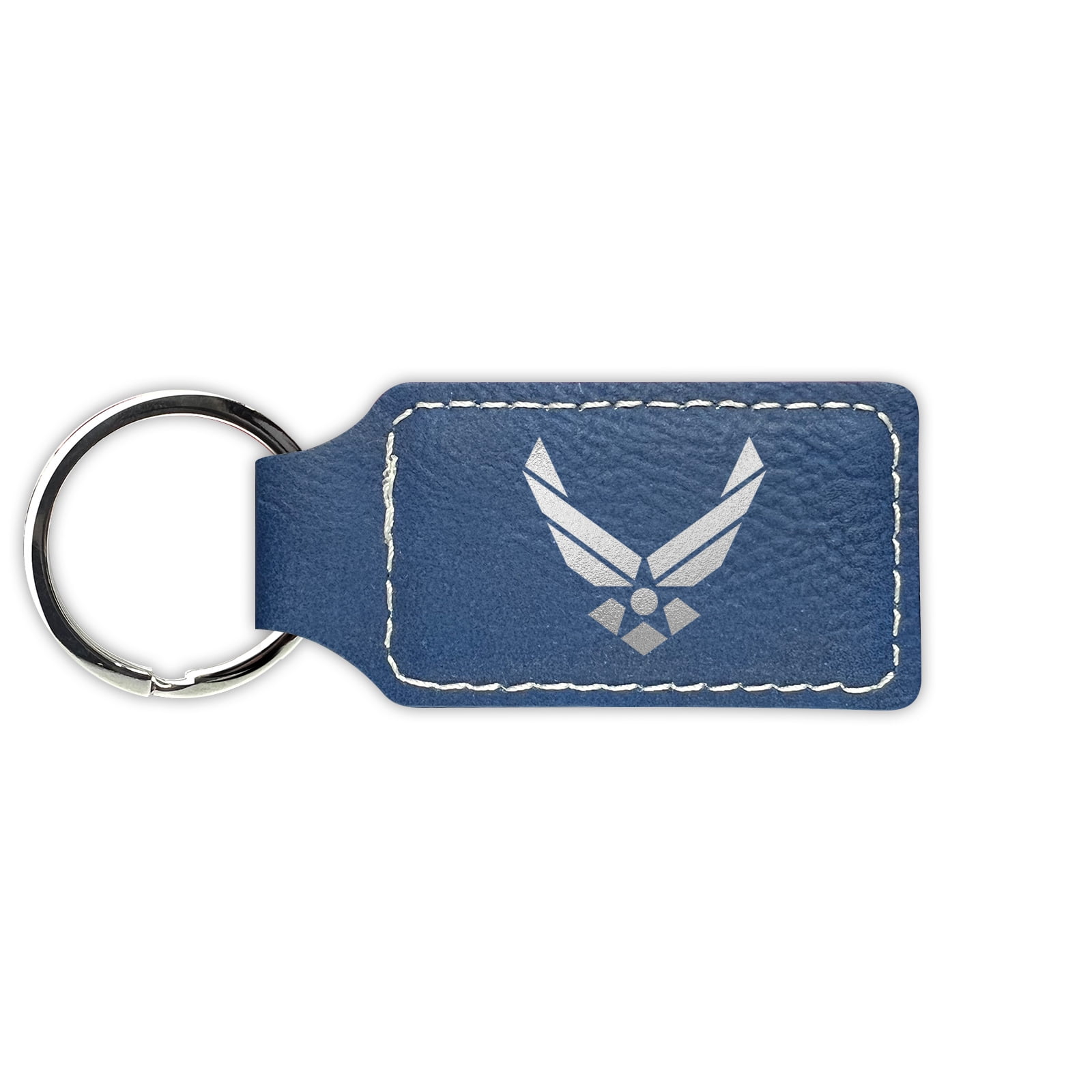 Air Force Keychain Leatherette Rectangle - Laser Engraved - Many Colors ...
