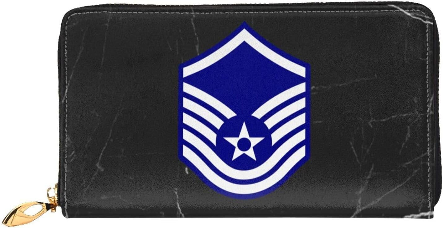 Air Force Master Sergeant 1st SGT Diamond Rank Wallet Card Bag Leather ...