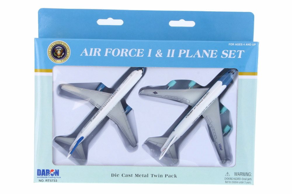 Air Force One & Air Force Two Plane Set, White w/ Silver - Daron RT5733 ...