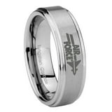 Tungsten Air Force 8mm Gray Step Edges Promised Ring - Walmart.com
