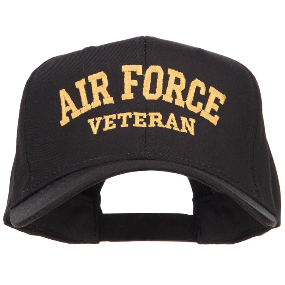 Air Force Veteran Letters Embroidered Cotton Cap - Black OSFM - Walmart.com